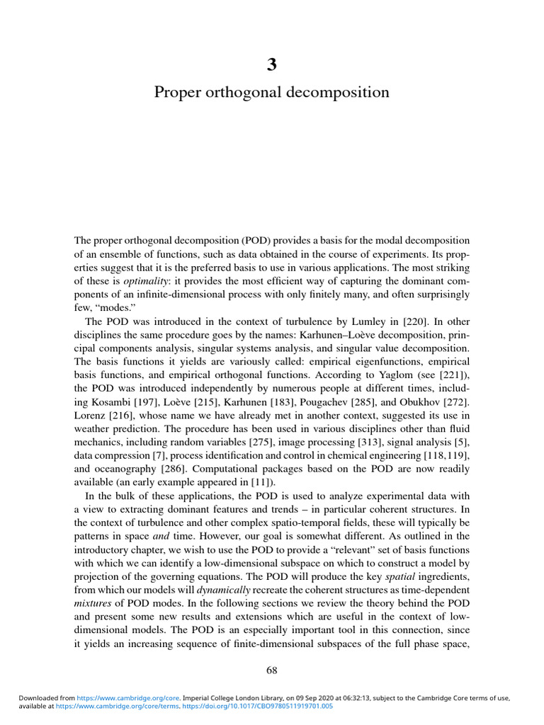 Proper Orthogonal Decomposition Pdf Eigenvalues And Eigenvectors Basis Linear Algebra