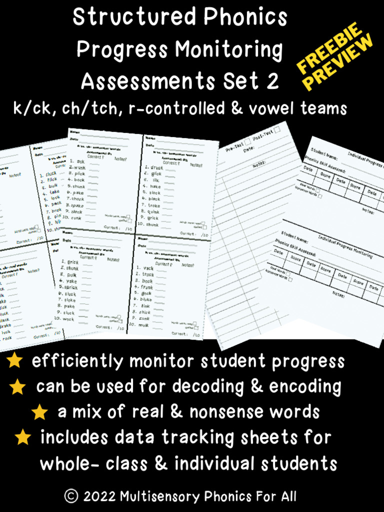 Assessments Set 2: Progress Monitoring | PDF | Phonics | Writing