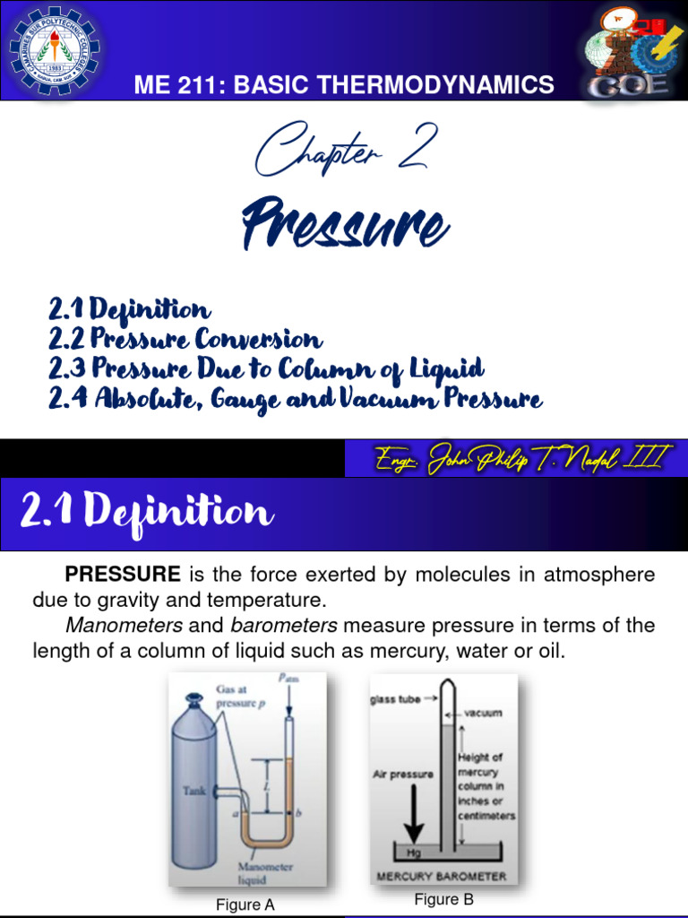 Chapter 2- Pressure | PDF | Pressure | Pressure Measurement