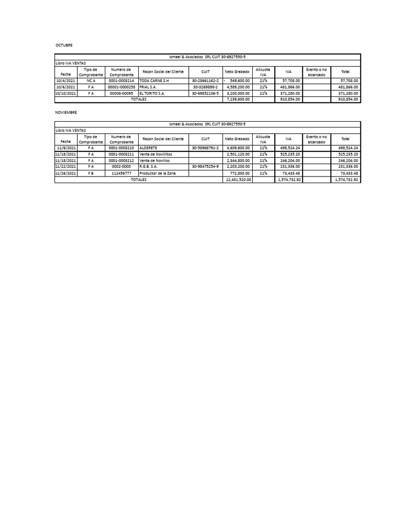 LIBRO IVA (Recuperado Automáticamente) | PDF