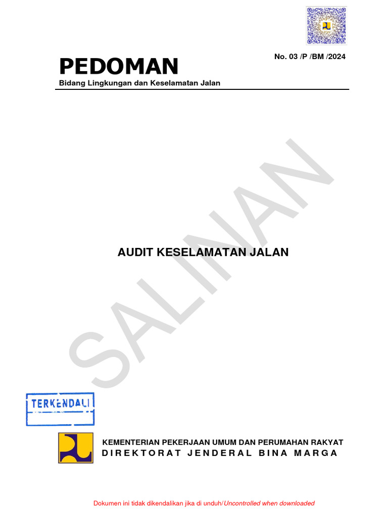 2024 - P - 03 - Pedoman Audit Keselamatan Jalan | PDF