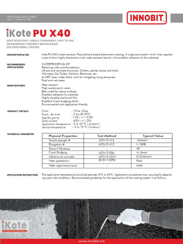 Ikote Pu X40 TDS | PDF | Concrete | Materials
