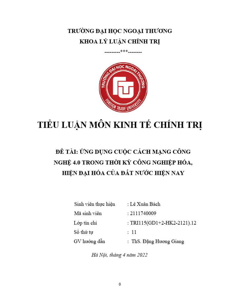 Tiểu luận KTCT | PDF