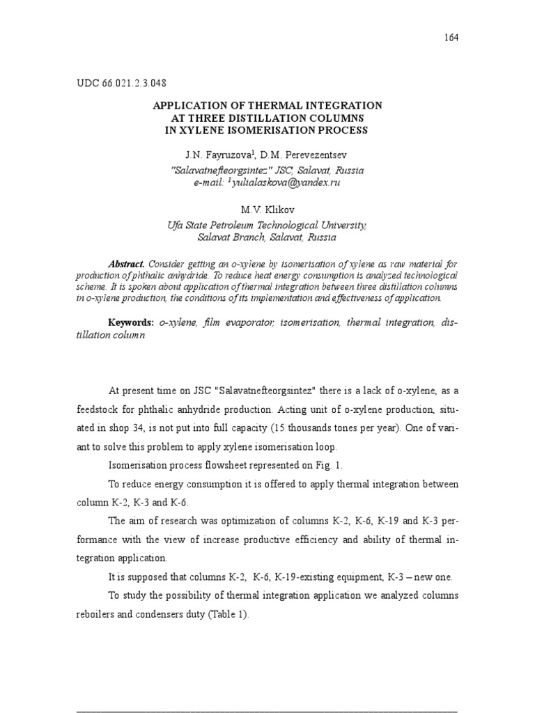 Xylene Isomerization Process | PDF | Heat Exchanger | Distillation