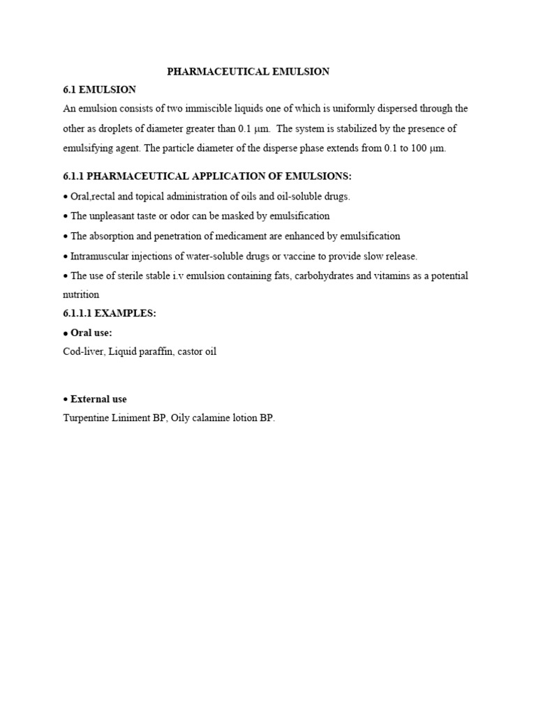 Emulsions | PDF | Emulsion | Pharmaceutical Sciences