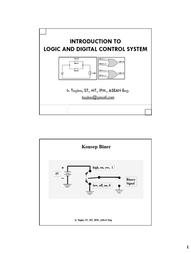 1 Introduction to Logic and Digital Control System | PDF | Logic Gate | Digital Electronics