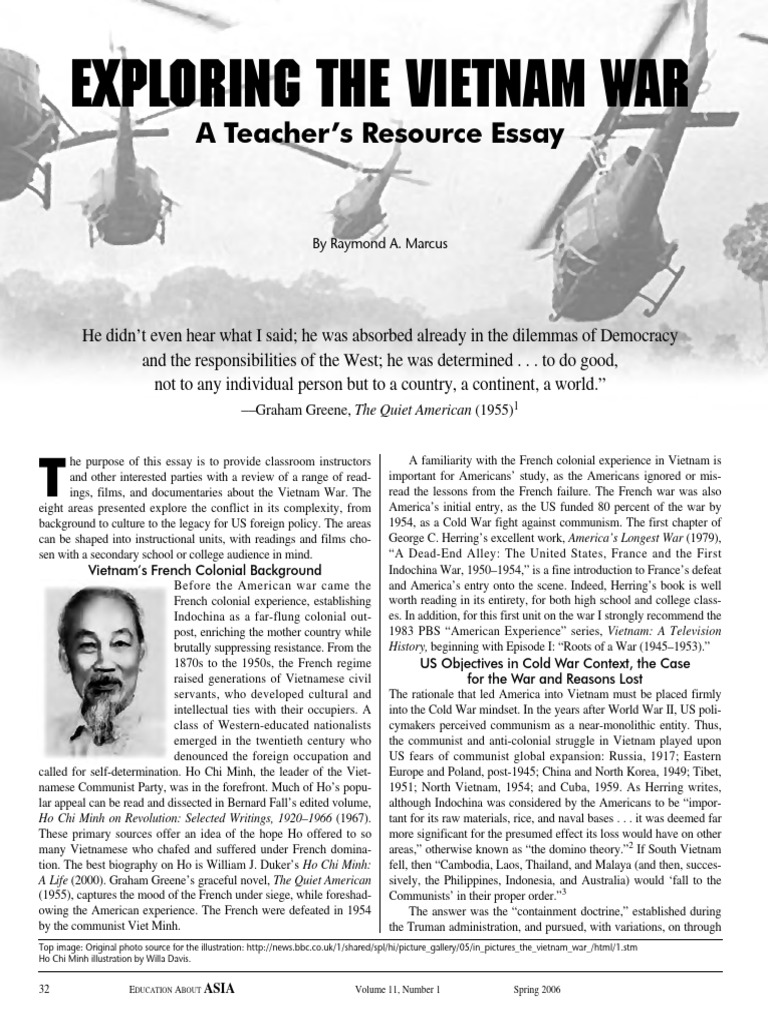 Exploring The Vietnam War A Teachers Resource Essay | PDF | Vietnam War ...