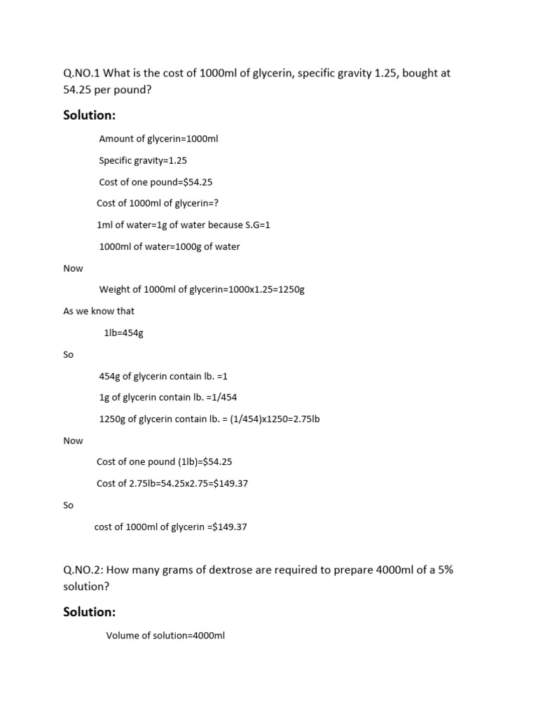 Pharmaceutical Calculation | PDF | Intravenous Therapy | Dose (Biochemistry)