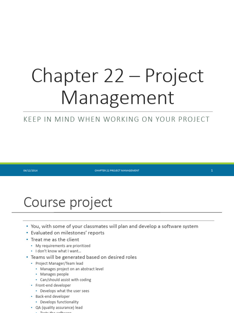 Slide3 - Ch22 Project Management | PDF | Risk | Project Management
