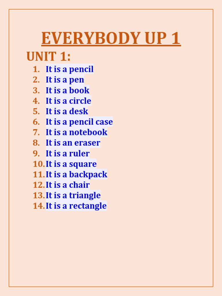 Everybody Up 1 | PDF