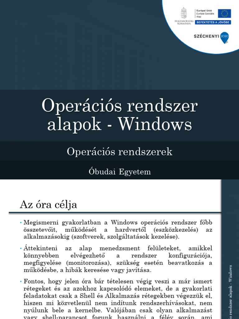 01 - Operációs Rendszer Alapok - Windows | PDF