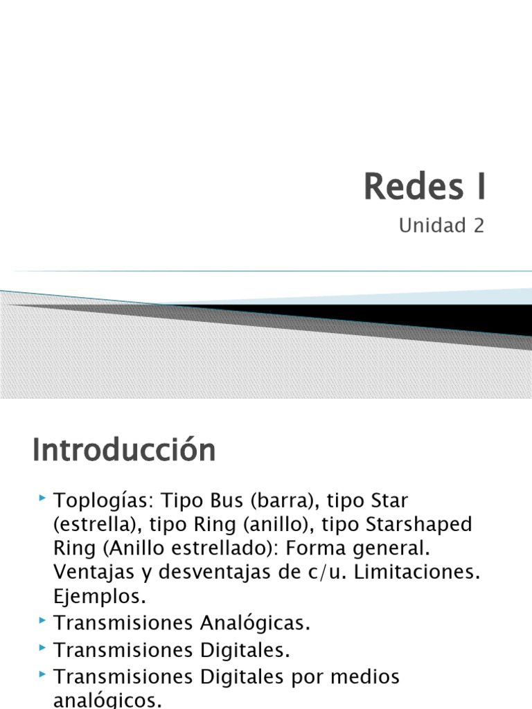 Redes I-Unidad 2 Parte 1 | PDF | Topología de la red | Redes de computadoras