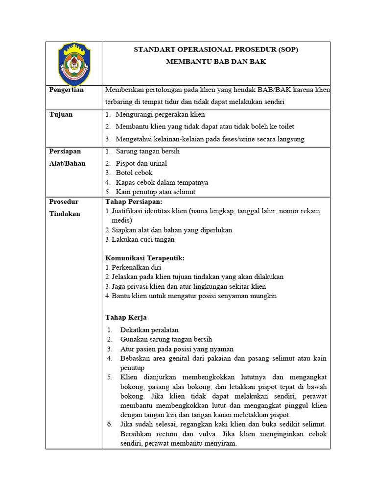 Sop Bab | PDF | Pengembangan Diri | Kesehatan Holistik