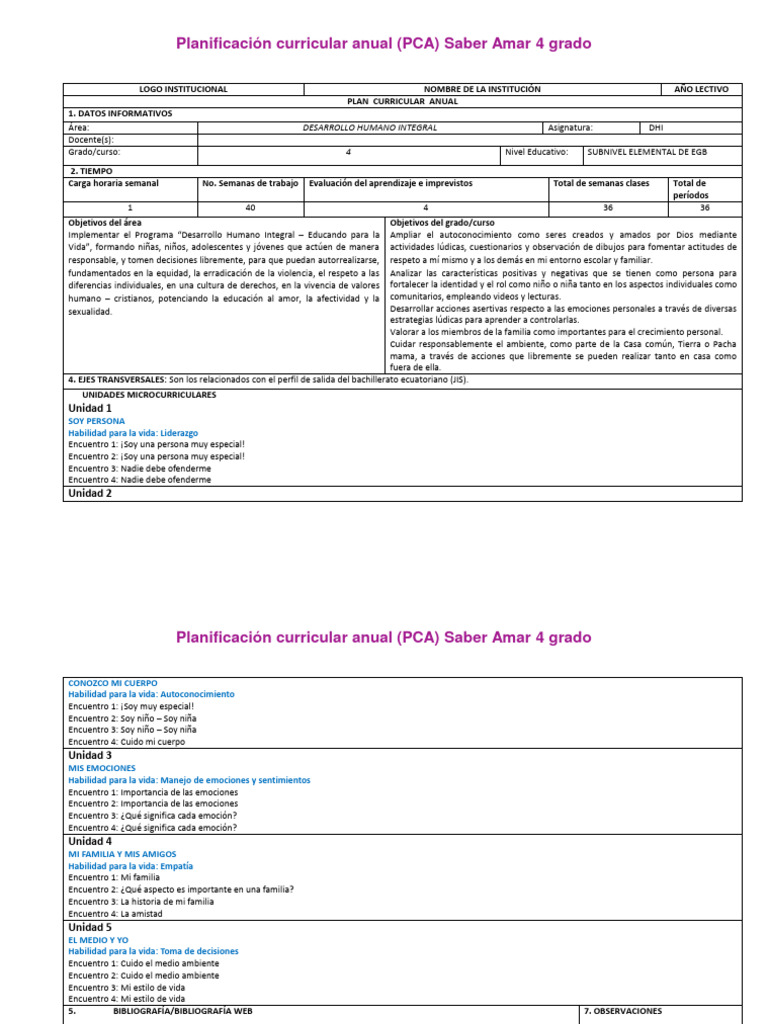 4to Pca | PDF | Aprendizaje | Amor