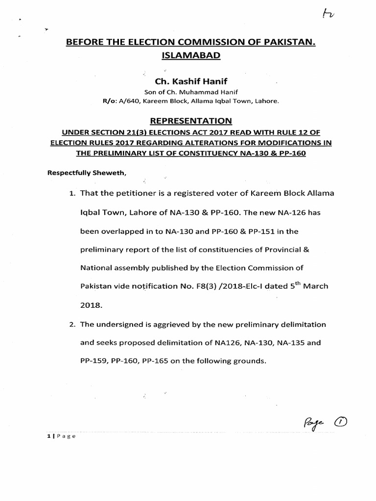 NA - 130 by CH Kashif Haneef | PDF