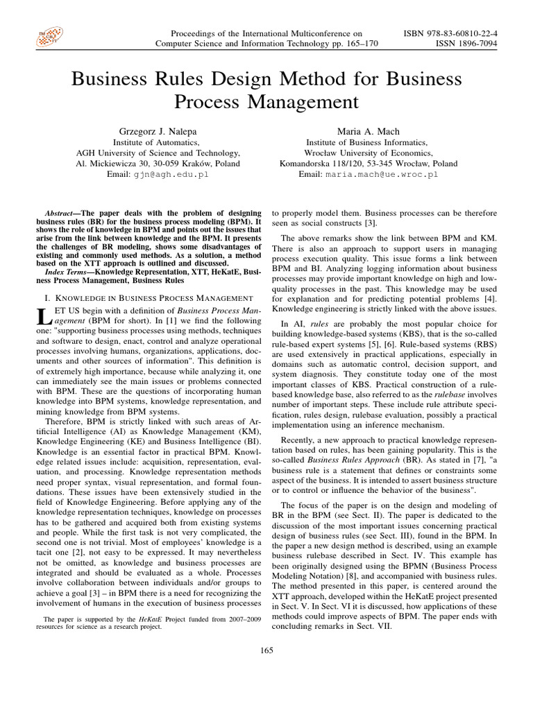 Business Rules for BPM Experts | PDF | Conceptual Model | Business Process Management