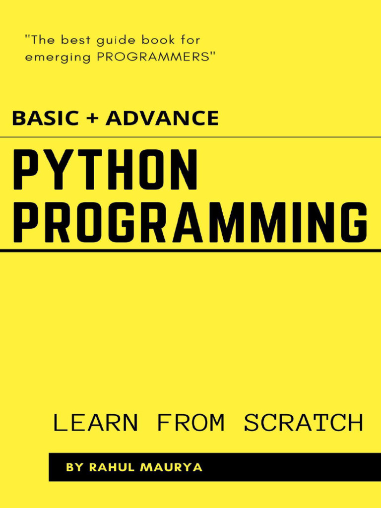 Python Programming Tutorials (BASIC + ADVANCE) - Learn From Scratch With Examples | PDF ...