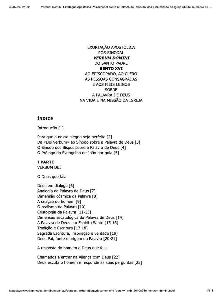 Verbum Domini BentoXVI | PDF