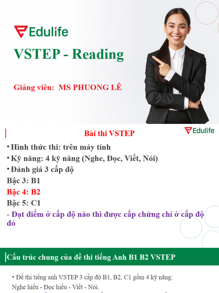 Vstep Reading Updated 2024 | PDF