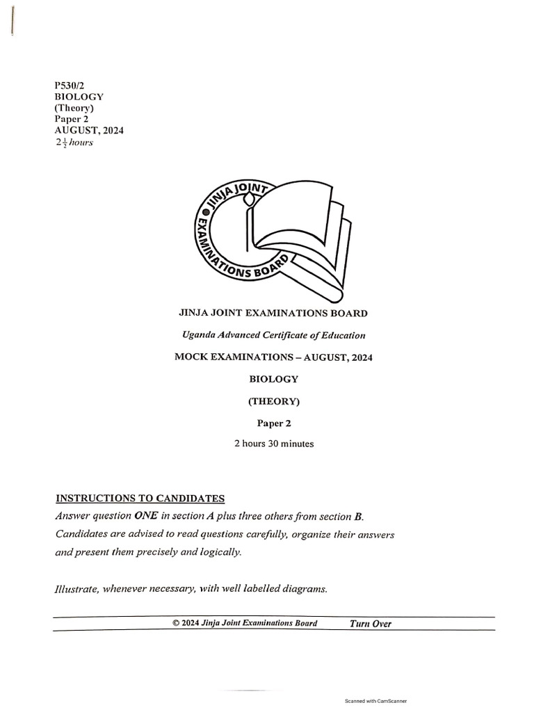 Bio p2 Jjeb 2024 | PDF