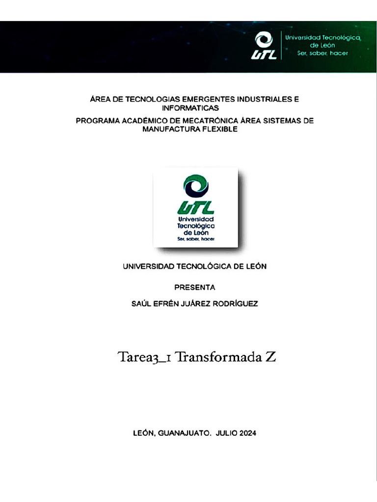 Tarea3 - 1 Transformada Z Saúl | PDF
