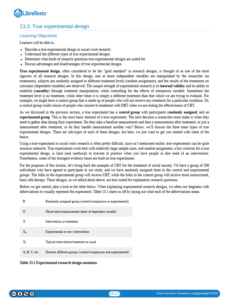 13.02 True Experimental Design | PDF | Experiment | Design Of Experiments
