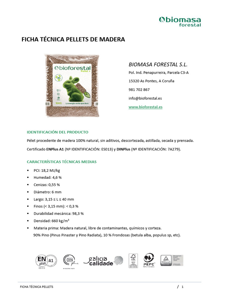 Ficha Técnica Pellet | PDF