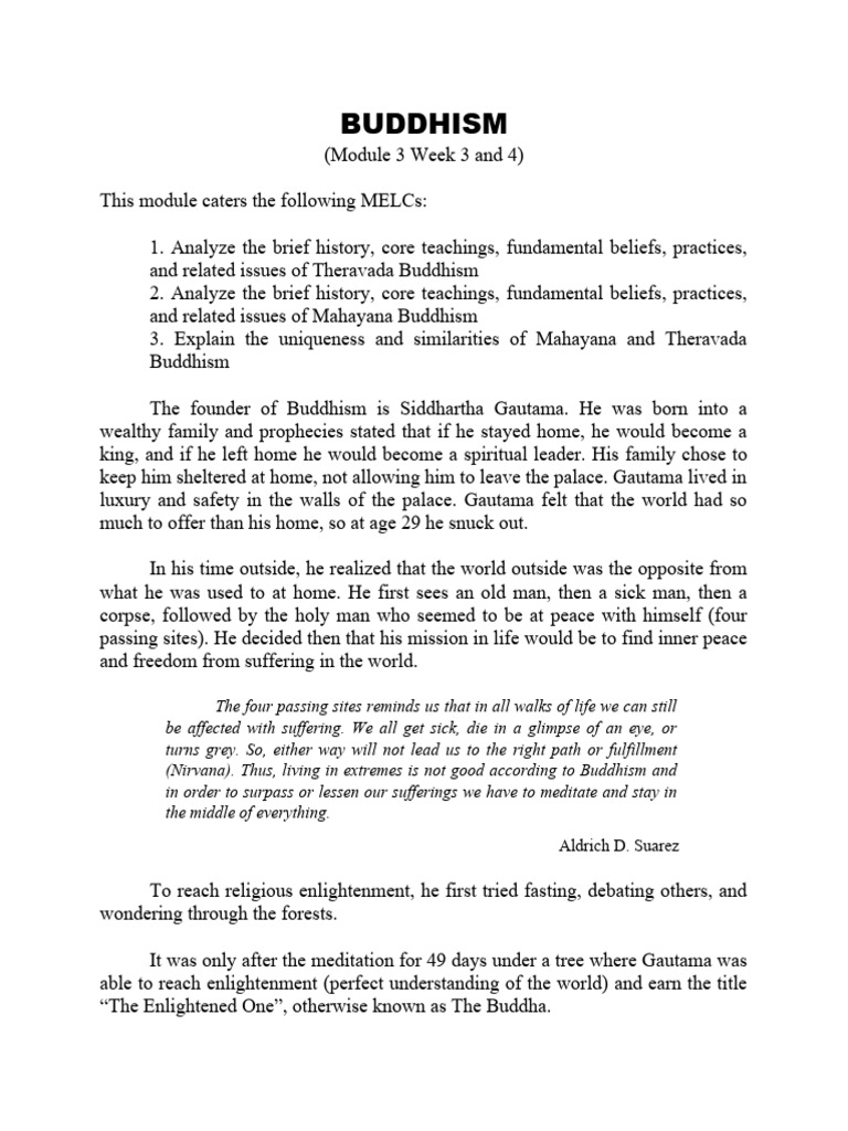 IWRBS q2 Module 1-2 | PDF | Noble Eightfold Path | Mahayana