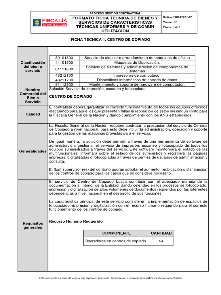 Ficha Técnica 1. Centro de Copiado | PDF | Informática | Ciencias de la ...