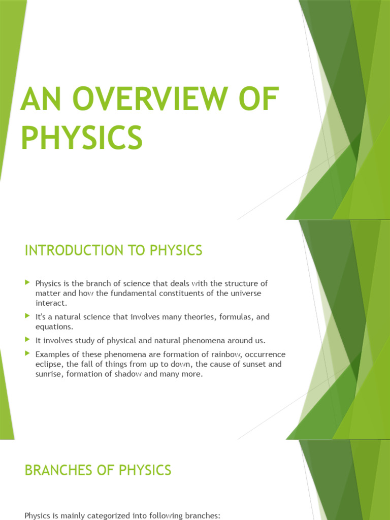 An Overview of Physics | PDF | Physics | Matter