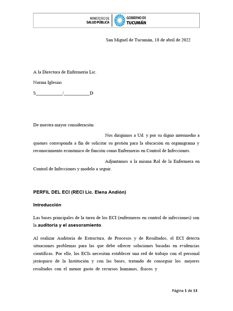 Rol ECI para Lic. Iglesias | PDF | Enfermería | Hospital