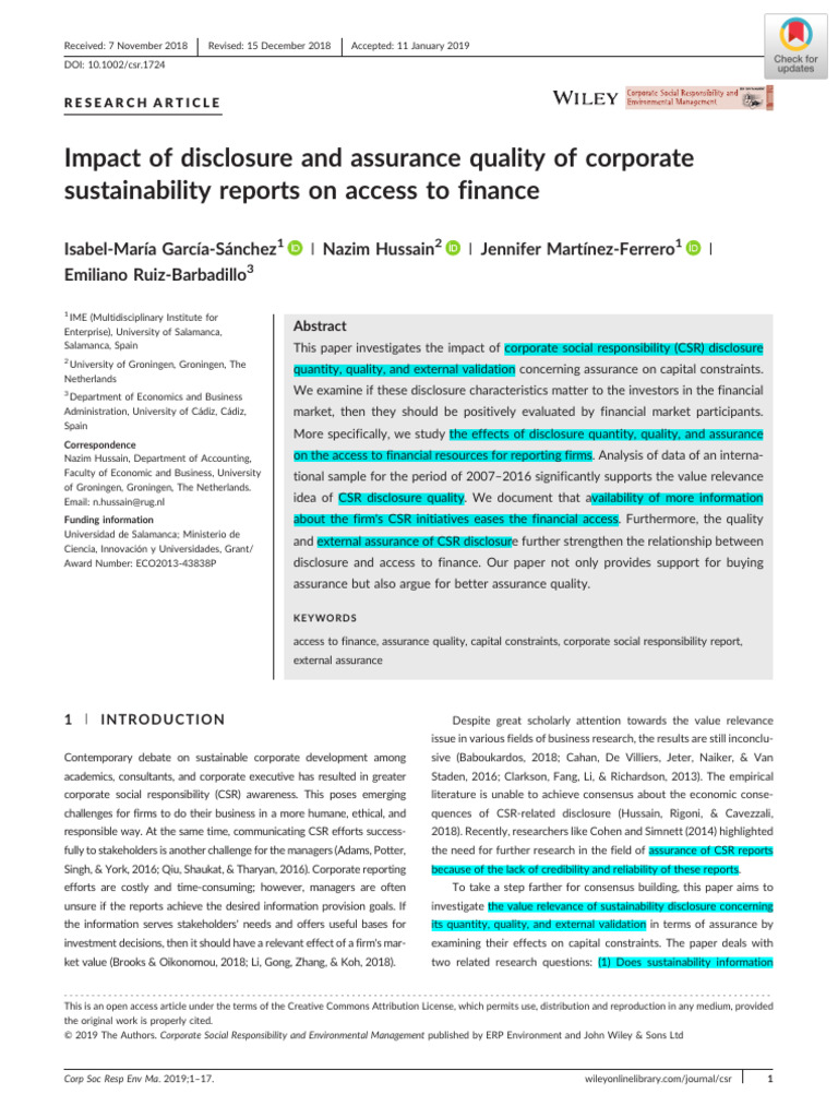 2 SRA and Access To Finance | PDF | Corporate Social Responsibility | Debt