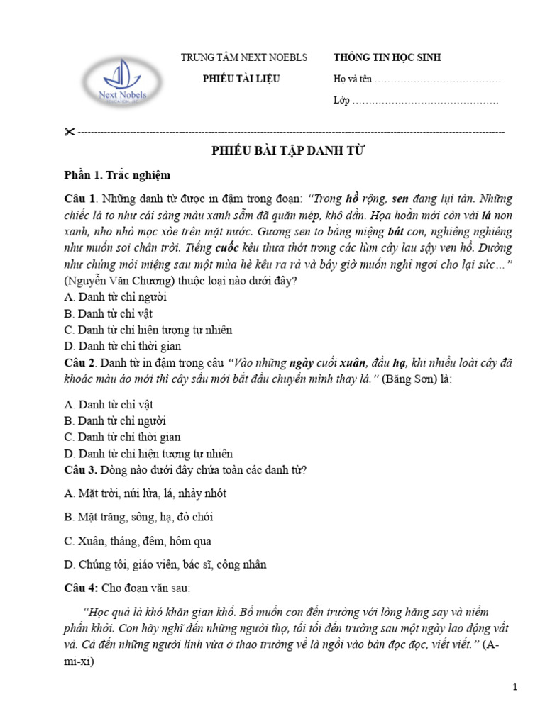 Bu I 1 - BTVN DANH T - 2024 | PDF