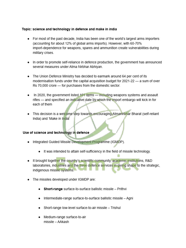 Sci and Tech - Defence | PDF
