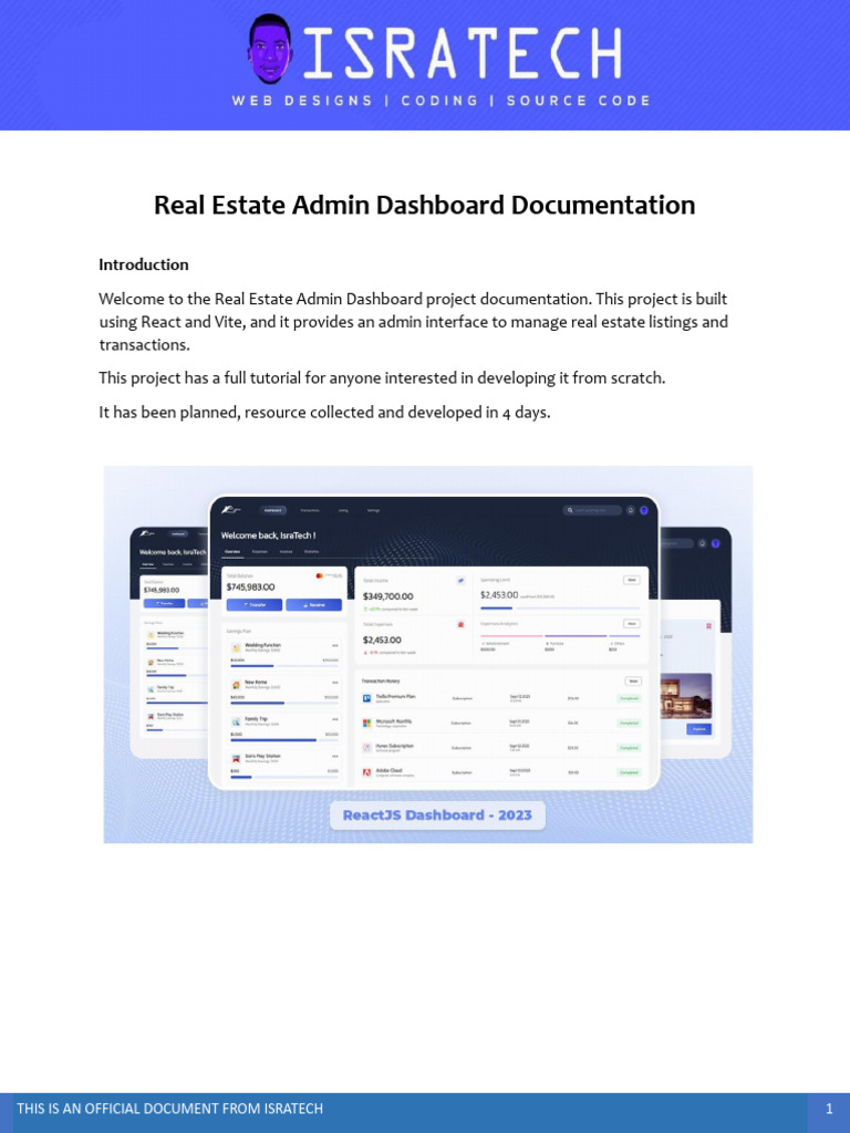 Real Estate Admin Dashboard Guide | PDF | World Wide Web | Internet & Web