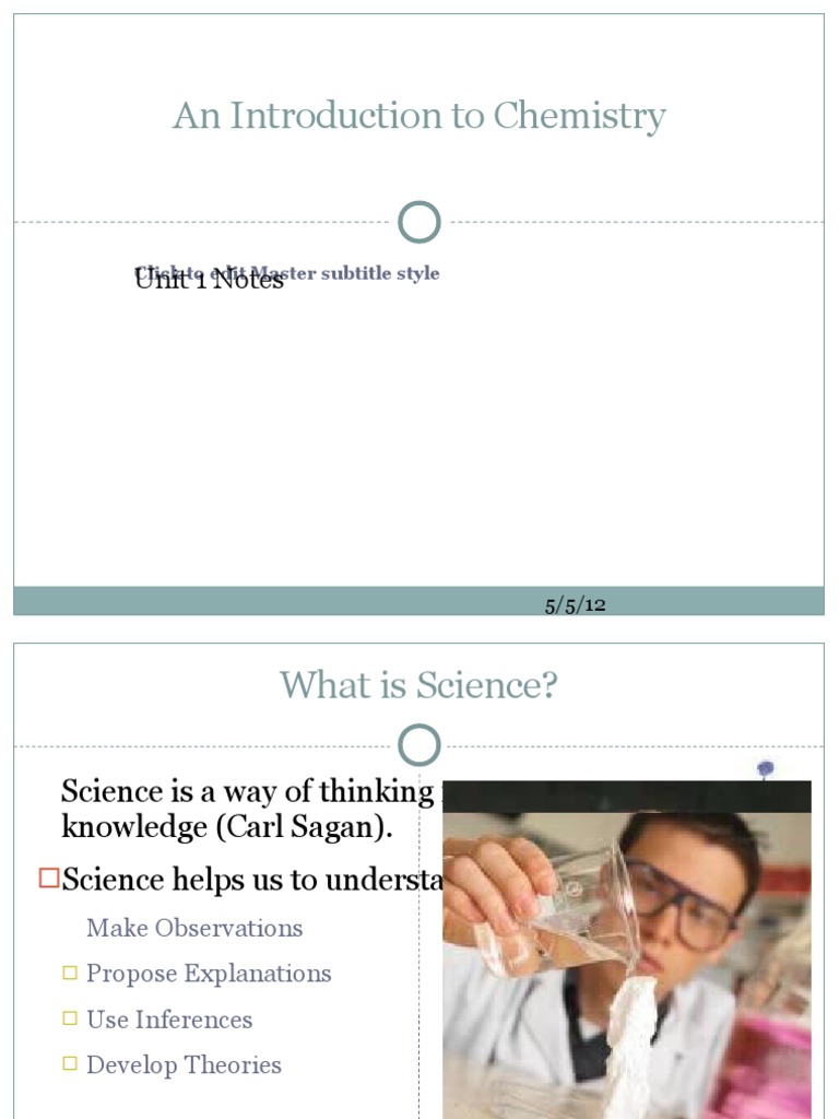 Unit 1 - Introduction To Chemistry | PDF | Experiment | Chemistry