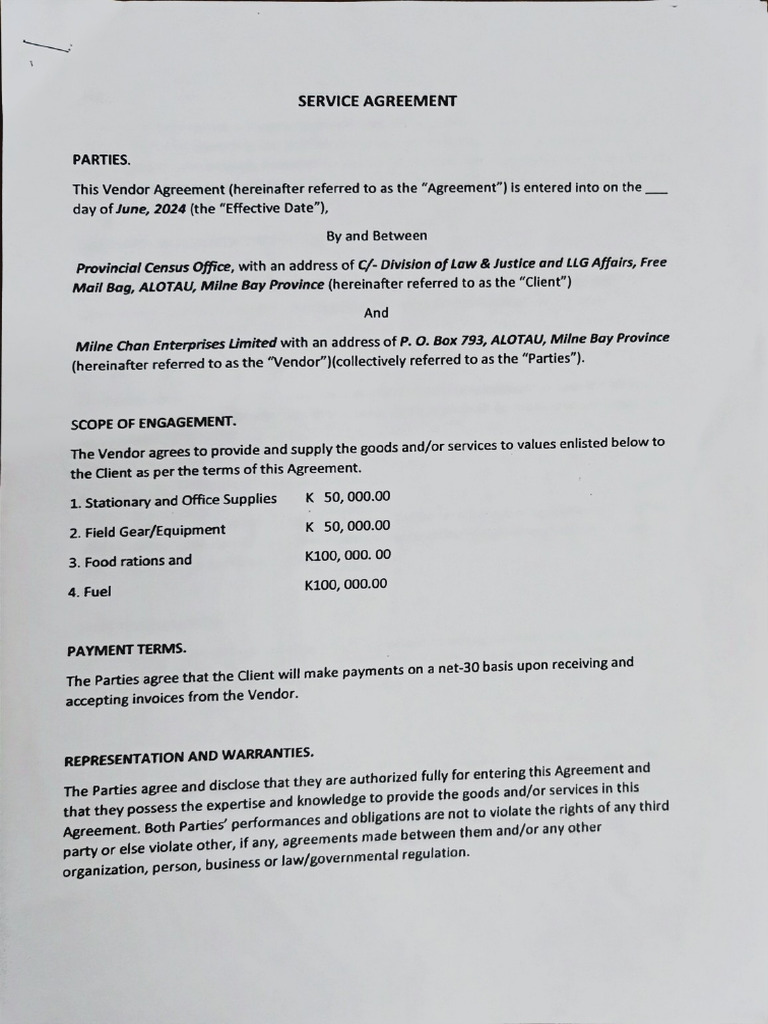 Service Agreement | PDF