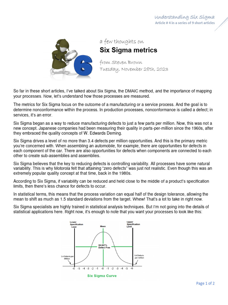 04 - A Few Thoughts On Six Sigma Metrics | PDF | Six Sigma | Standard ...