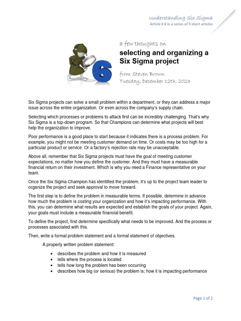 08 - A Few Thoughts On Selecting and Organizing Your Project | PDF ...