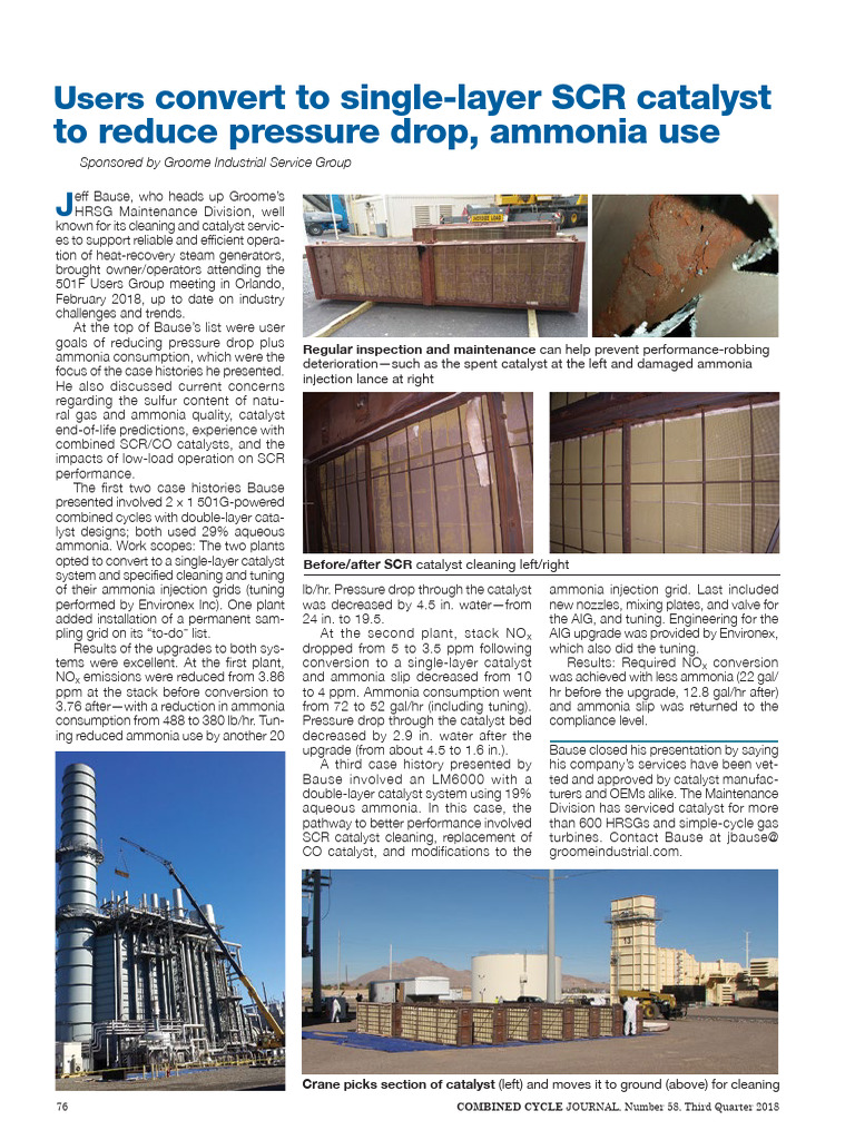 CCJ2018Q3-58 - Convert To Single-Layer SCR Catalyst To Reduce Pressure ...