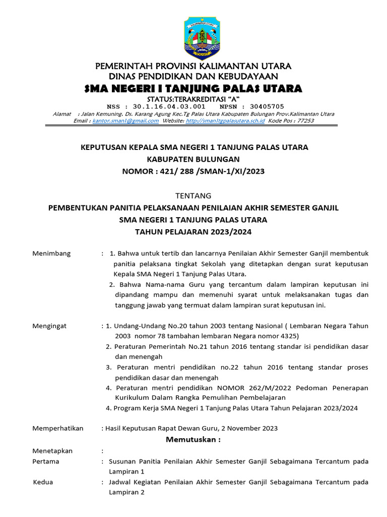 SK Panitia Pas Ganjil 2023-2024 | PDF