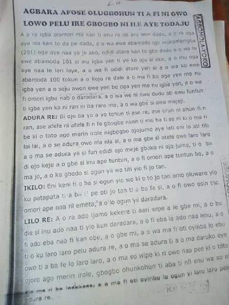 Olugbohun Togbona Janjan | PDF