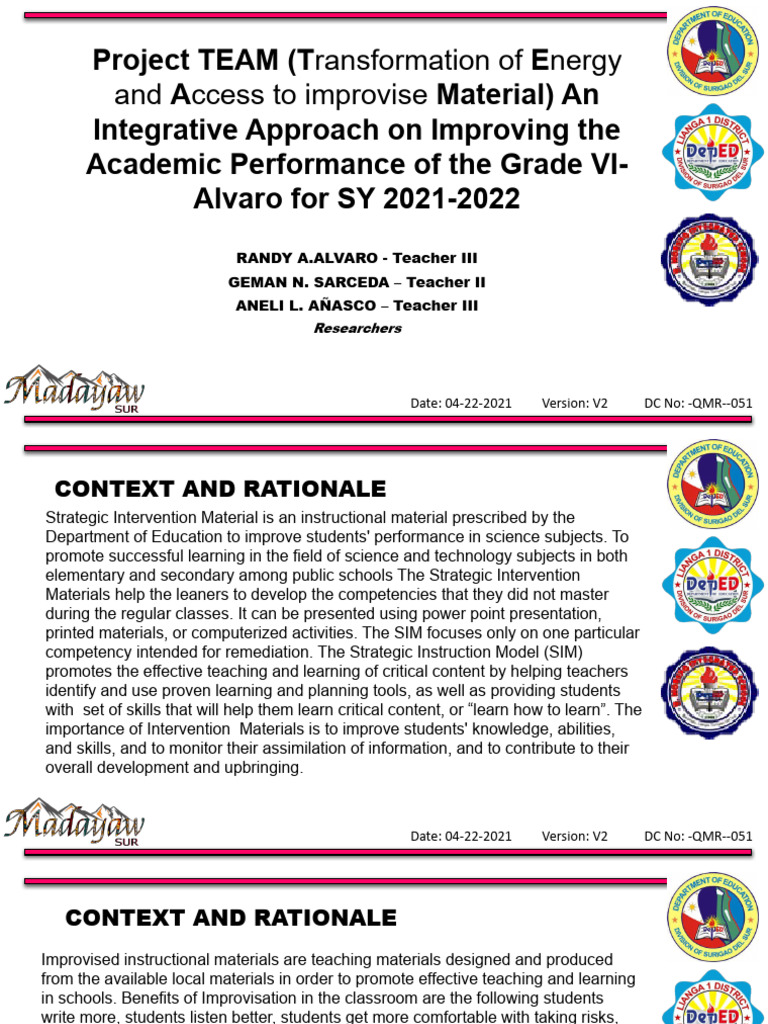 Action Lces Research Proposal | PDF | Learning | Creativity