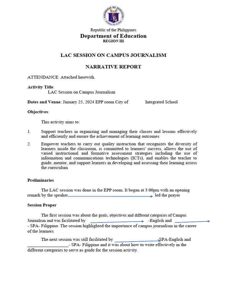 LAC ACR/ Campus Journalism | PDF | Teachers | Pedagogy