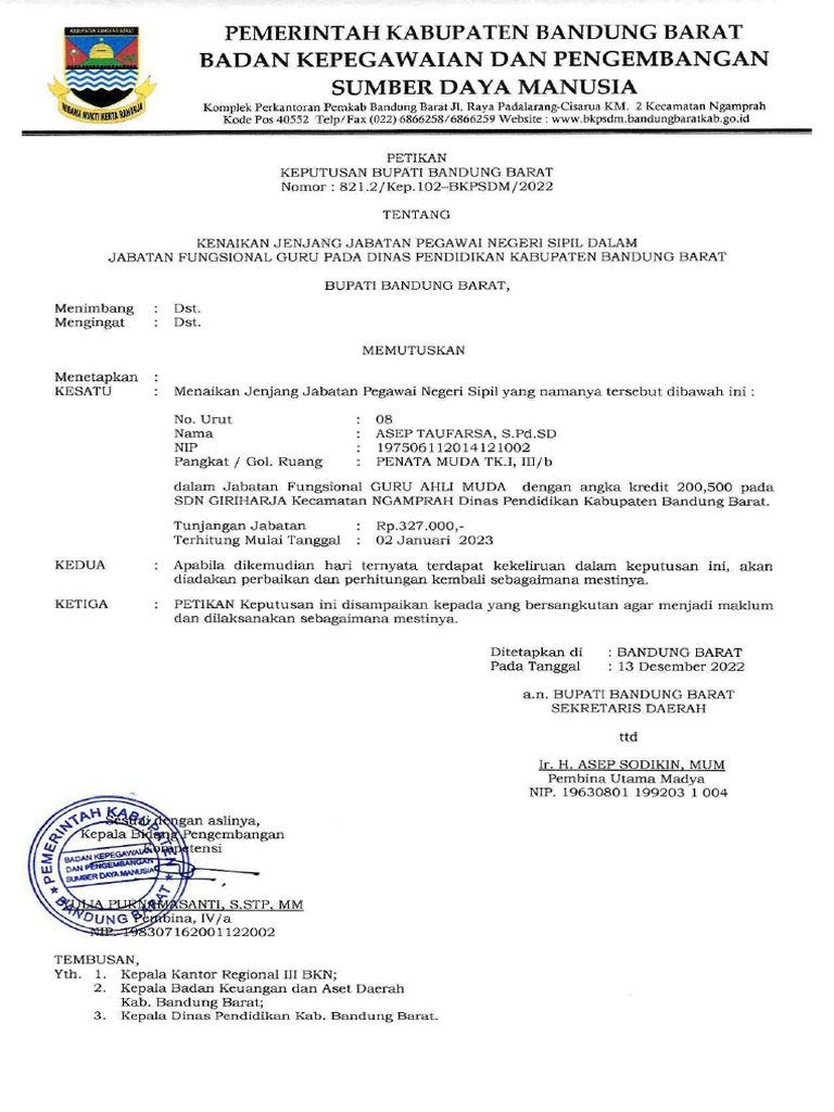 Dok SK Jabatan | PDF