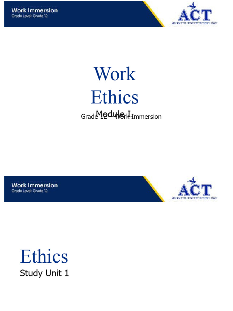 Work Ethics Week 1 PPT GUIDE Presentation | PDF | Behavior ... Work Ethics Week 1 PPT GUIDE Presentation | PDF | Behavior ...