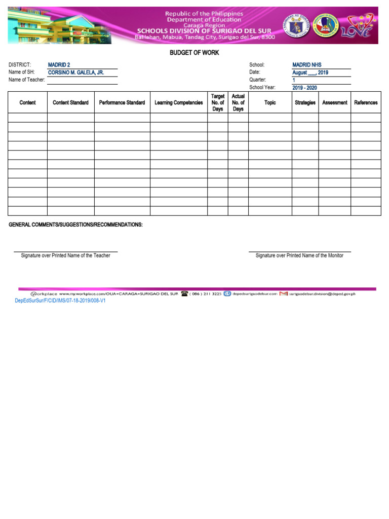 Template For BOW TOS Item Analysis | PDF | Behavior Modification | Cognition