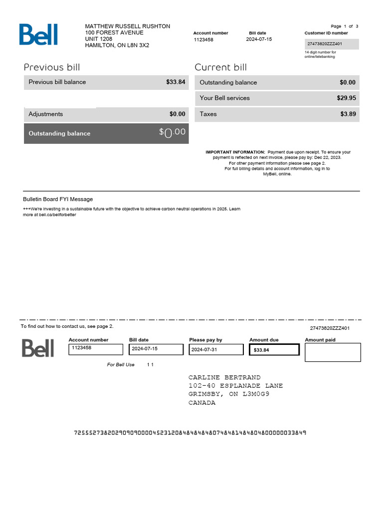 CARLINE BELL BILL | PDF | Government Finances | Taxes