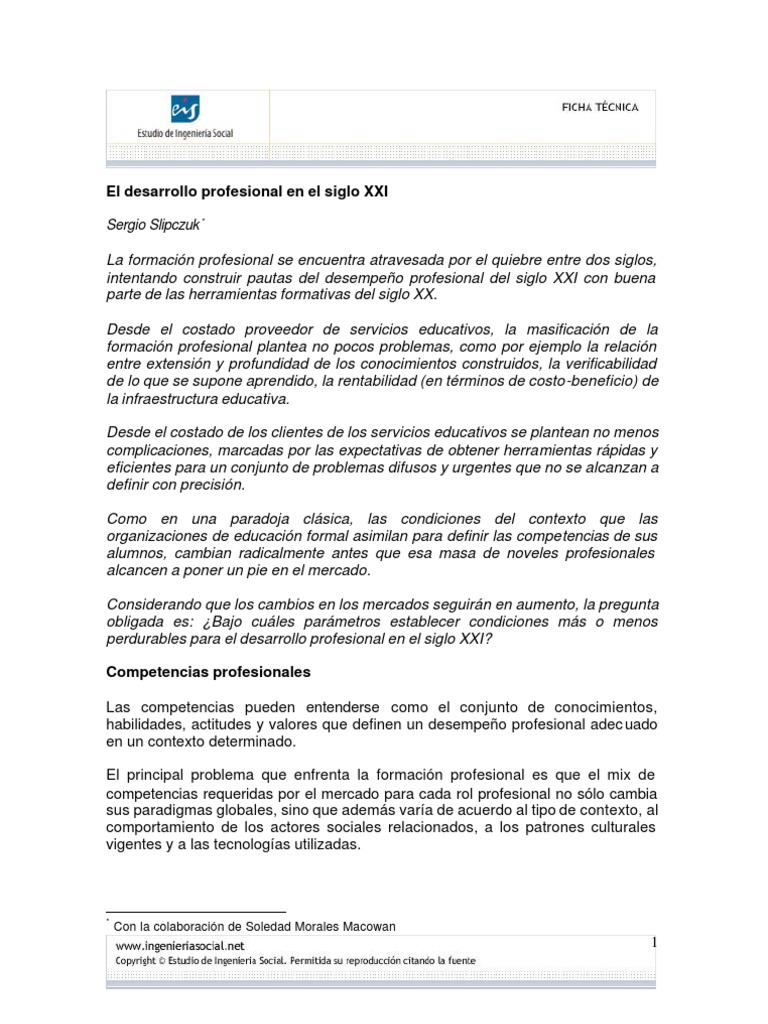 Rol Profesional para El Siglo Xxi | PDF | Comportamiento | Intuición