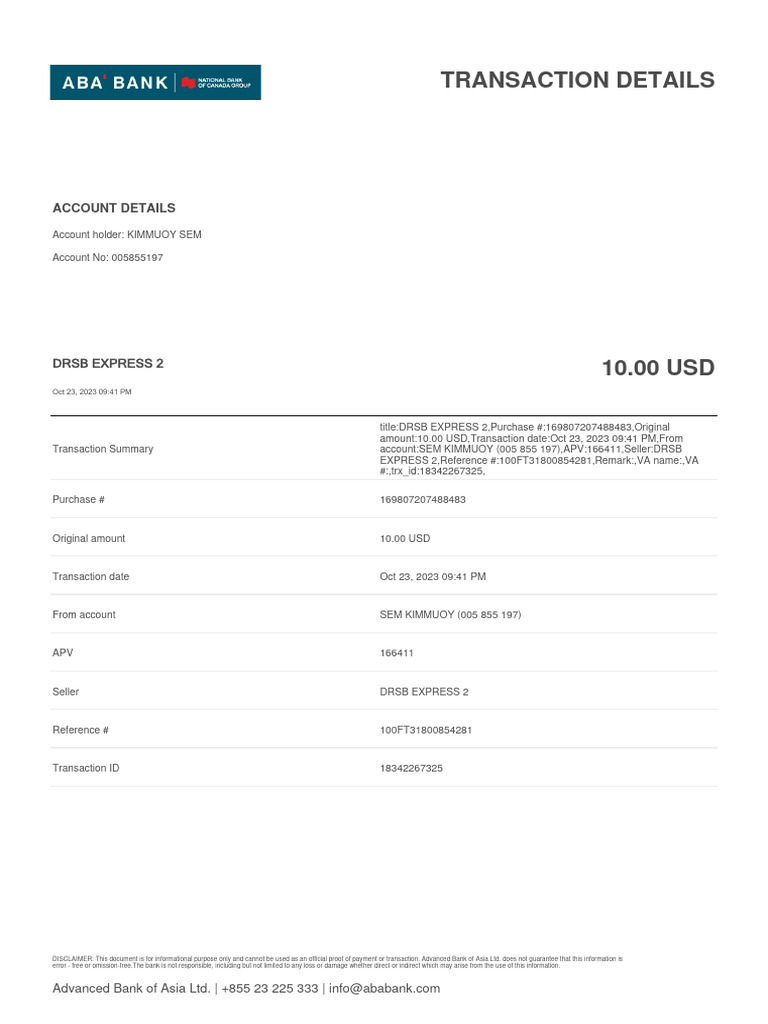 DRSB Express 2 Transaction Summary | PDF | Money | Financial Services